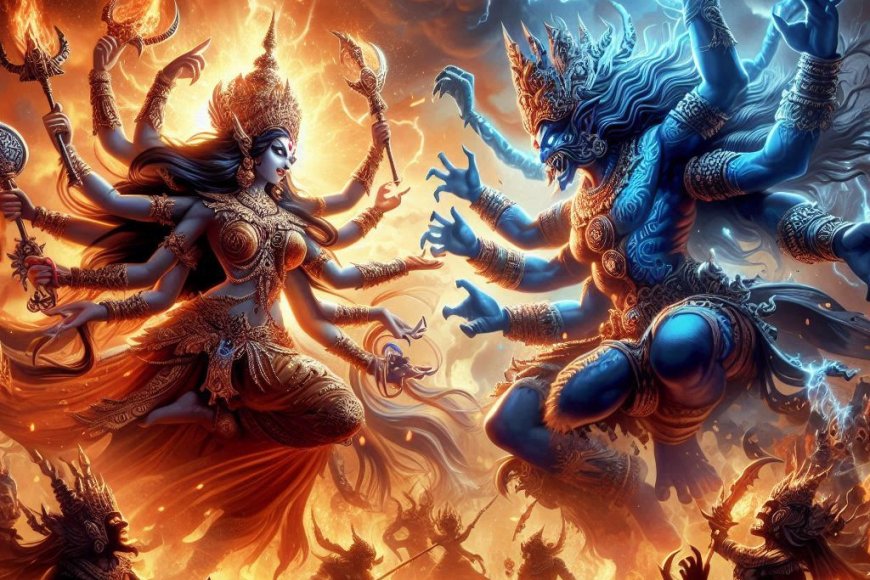 Mahakali's Rage: An Epic Battle Against Raktabija, the Immortal Demon ...